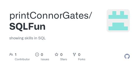 Github Printconnorgatessqlfun Showing Skills In Sql