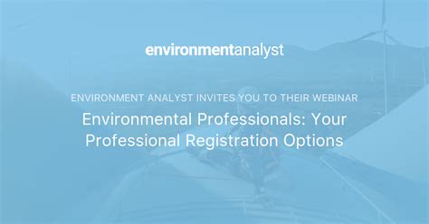Environmental Professionals Your Professional Registration Options