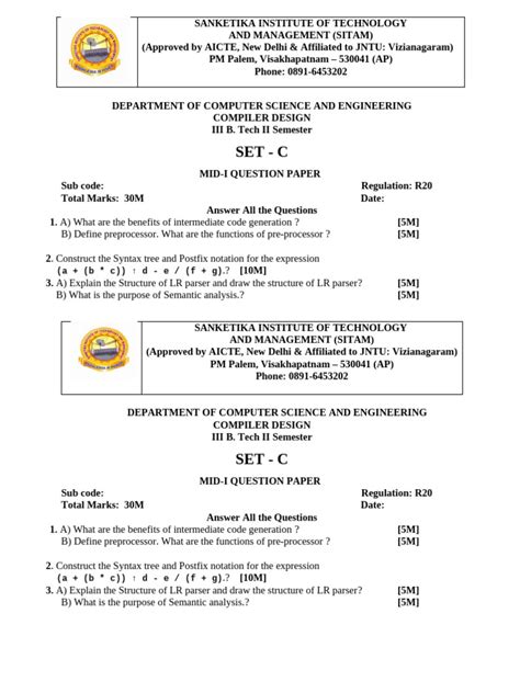 Compiler Design Set C Pdf Compiler Parsing