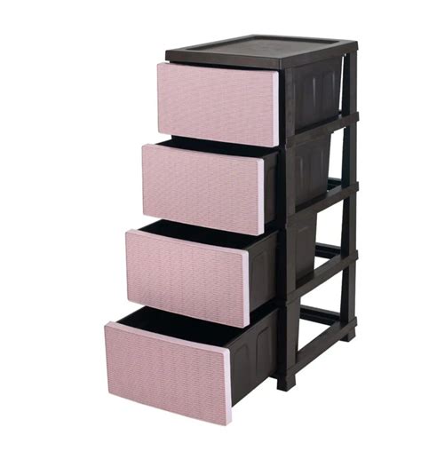 Комод шкафчик тумбочка пластиковая с бежевыми фасадами на 4 ящика 597 грн Товари для