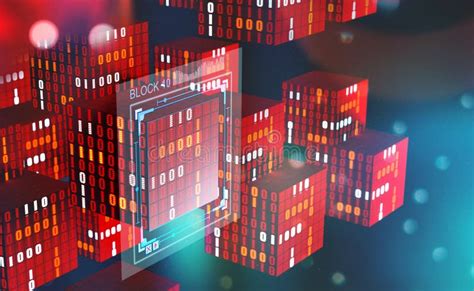 Blockchain Technology Information Blocks In Digital Space