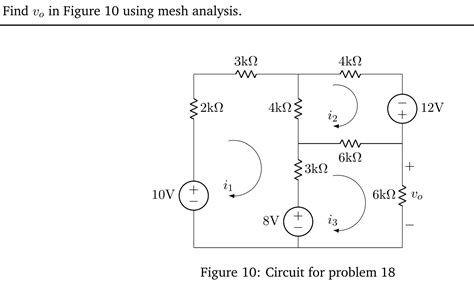 solved find vo ﻿in figure 10 ﻿using mesh analysis figure 10