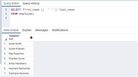 Postgresql Select Statement
