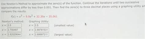 [answered] Use Newton S Method To Approximate The Zero S Of The Kunduz