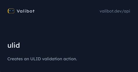Ulid Valibot