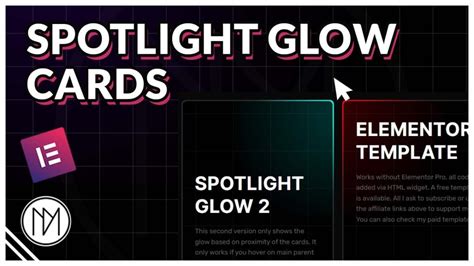 Spotlight Glow Cards Elementor Free Template Dmmotionarts