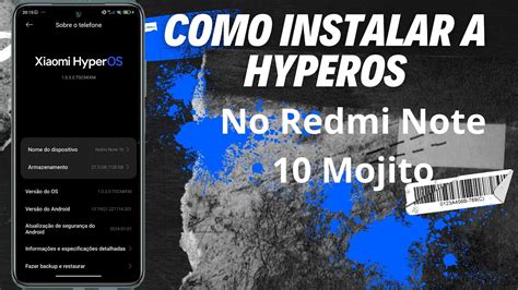 como instalar a hyperos port android 13 no redmi note 10 mojito youtube