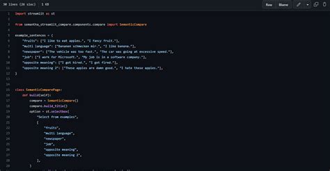 using streamlit for semantic processing with semantha 💬 show the