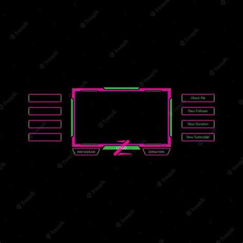 Twitch Youtube 스트림 오버레이 프리미엄 벡터