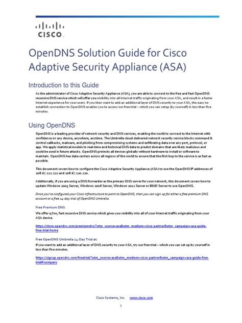 open dns cisco asa pdf domain name system computer network