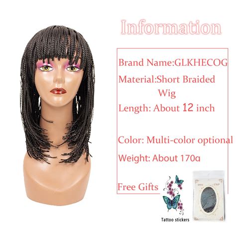 Short Box Braid Wigs Synthetic Braiding Hair For W Vicedeal