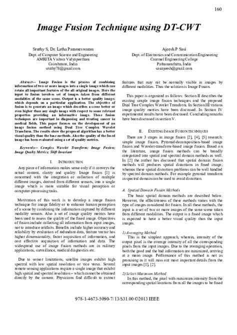Pdf Image Fusion Technique Using Dt Cwt