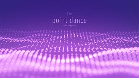 벡터 추상 입자 파 필드의 얕은 깊이와 포인트 배열 미래의 그림입니다 기술 디지털 시작 또는 데이터 포인트의 폭발입니다 퐁 댄스 파형입니다 사이버 Ui Hud 요소입니다