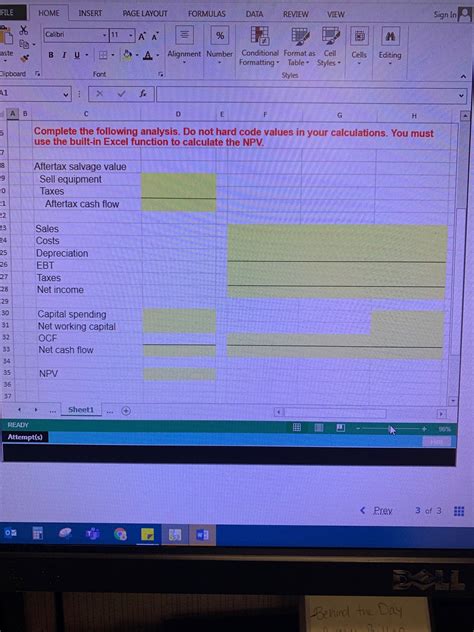 Solved Saved K 100 Points I X 5 Calculating Npv Excel In