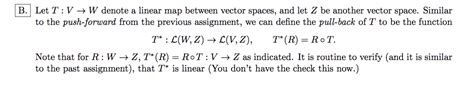 b let t v w denote a linear map between vector