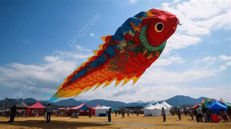 공중에 물고기 연 연 축제에서 큰 연 고화질 사진 사진 구름 배경 일러스트 및 사진 무료 다운로드 Pngtree