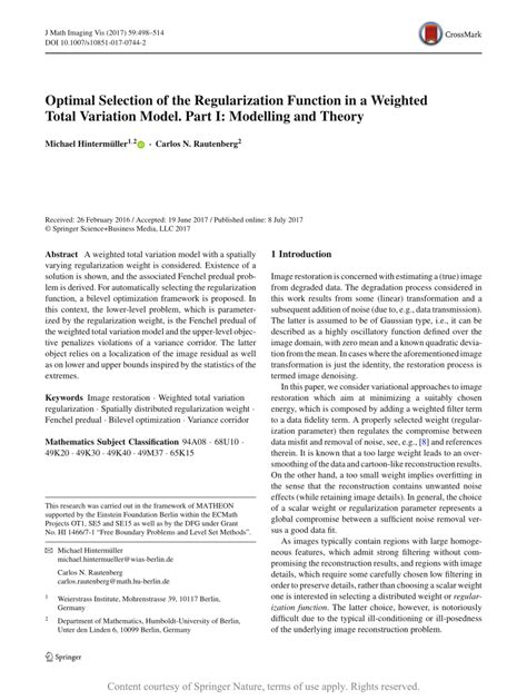 Optimal Selection Of The Regularization Function In A Weighted Total
