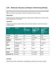 Molecular Structure Lab Report Docx Molecular Structure Lab Report Determining