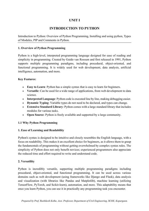 Programming In Civil Engineeringunit 1notes Pdf