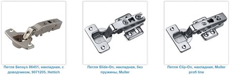 ᐈВиды мебельных петель | Виды и назначение петель для мебели
