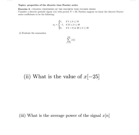 Solved Topics Properties Of The Discrete Time Fourier