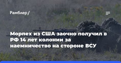 Морпех из США заочно получил в РФ 14 лет колонии за наемничество на стороне ВСУ Рамблер новости