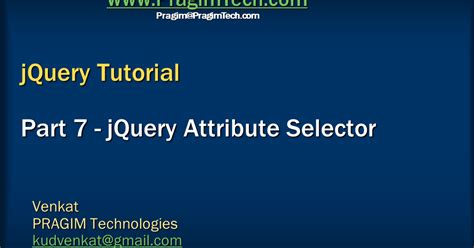 Sql Server Net And C Video Tutorial Jquery Attribute Selector