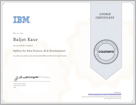 Completed Ibm Python For Data Science Certificate Baljot Kaur Posted On The Topic Linkedin