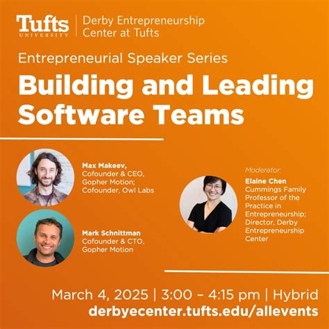 Building And Leading Software Teams Derby Entrepreneurship Center At Tufts