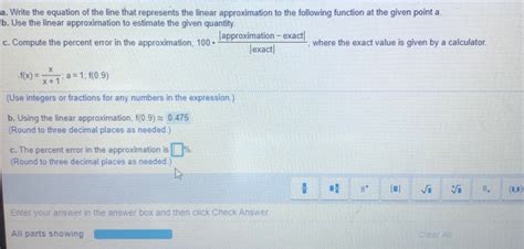 Solved A Write The Equation Of The Line That Represents The