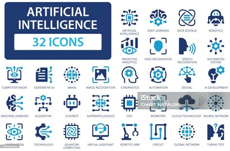 Ai 아이콘 세트 인공 지능 기계 학습 뇌 로봇 생성형 Ai 아이콘에 대한 스톡 벡터 아트 및 기타 이미지 아이콘 인공지능 테크놀로지 Istock