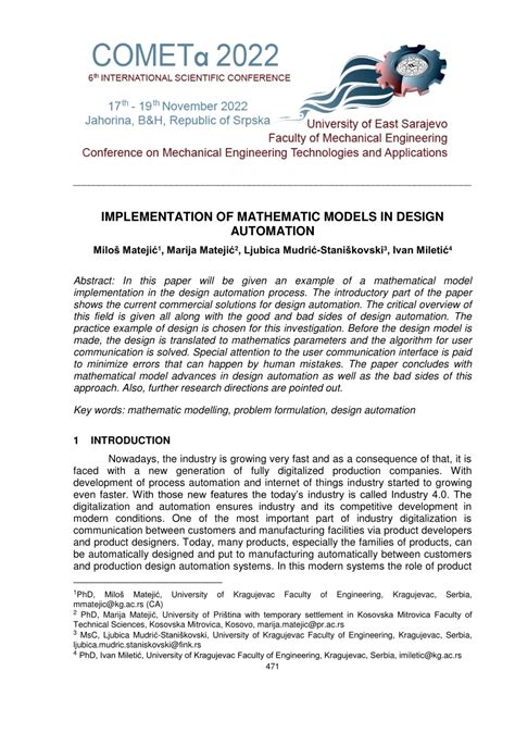 Pdf Implementation Of Mathematic Models In Design Automation