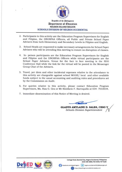 Deped Division Deped Division Of Negros Occidental