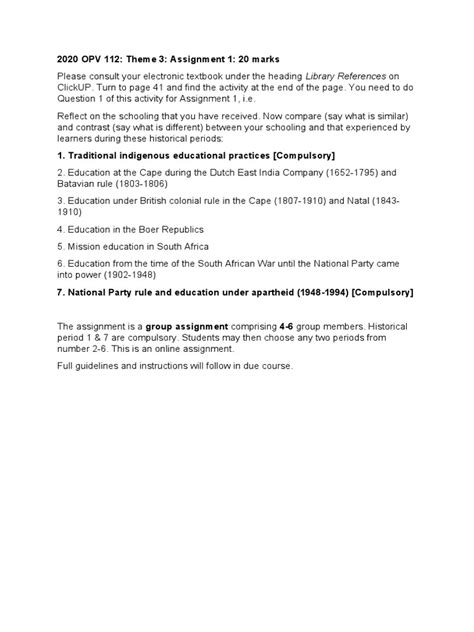 2020 Opv 112 Topic Of Assignment 1 Pdf Politics Travel