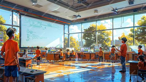 Smart Classroom Environment Visualization Premium Ai Generated Image