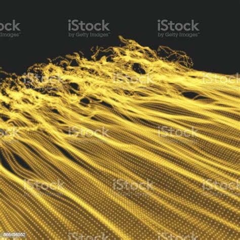 웨이브 배경입니다 그리드 리플 추상적인 벡터 일러스트입니다 3d 기술 스타일입니다 도트 그림입니다 입자를 가진 네트워크 디자인입니다 3차원 형태에 대한 스톡 벡터 아트 및