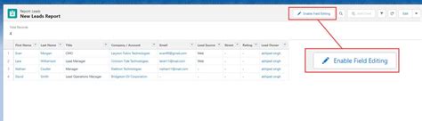 Edit Fields Inline on the Reports in Salesforce
