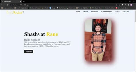 Shashvat Rane On Linkedin Portfolio Linkedin Bharatintern