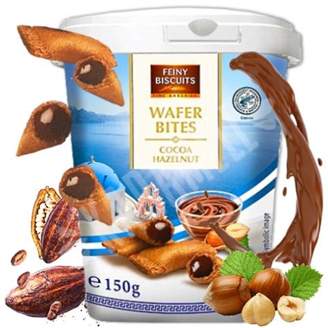 biscoito wafer bites cocoa hazelnut feiny biscuits Áustria karamell