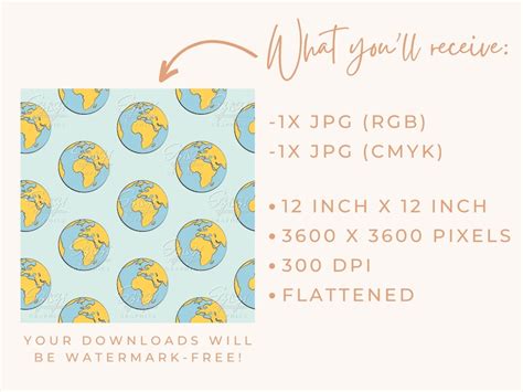 Earth Globe Seamless File World Map Planet Seamless Pattern Etsy