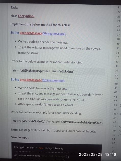 Solved Encryption Of Message Coding 3100 Points