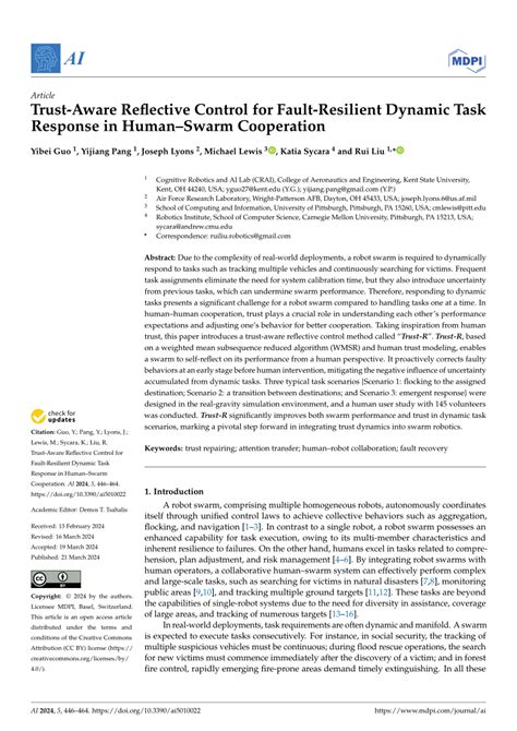 Pdf Trust Aware Reflective Control For Fault Resilient Dynamic Task Response In Humanswarm