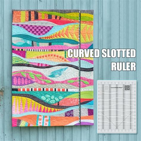 Patchwork Quilt Curved Slotted Ruler With Instructions