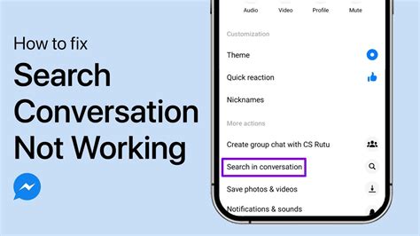 How To Fix Facebook Messenger Search Conversation Not Working Youtube