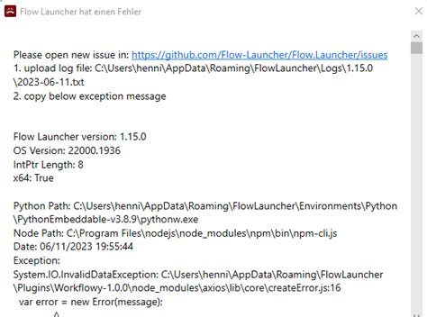 BUG Flow Launcher Has A Problem When Starting With Workflowy Plugin Issue Flow