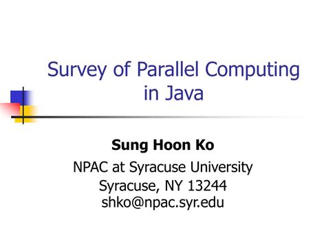 Ppt Parallel Computing And Message Passing In Java Powerpoint