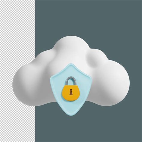 Premium PSD Cloud Data Protection D Render Premium Psd
