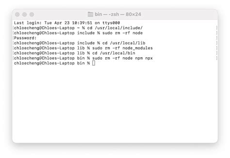 how to uninstall node js on a mac