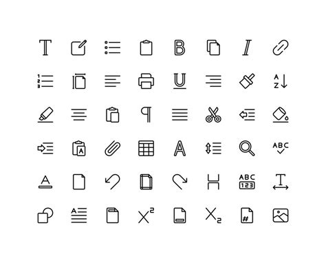 Text Editor Outline Icon Set Vector Art At Vecteezy