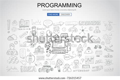 Programming Concept Business Doodle Design Style Stock Vector Royalty Free